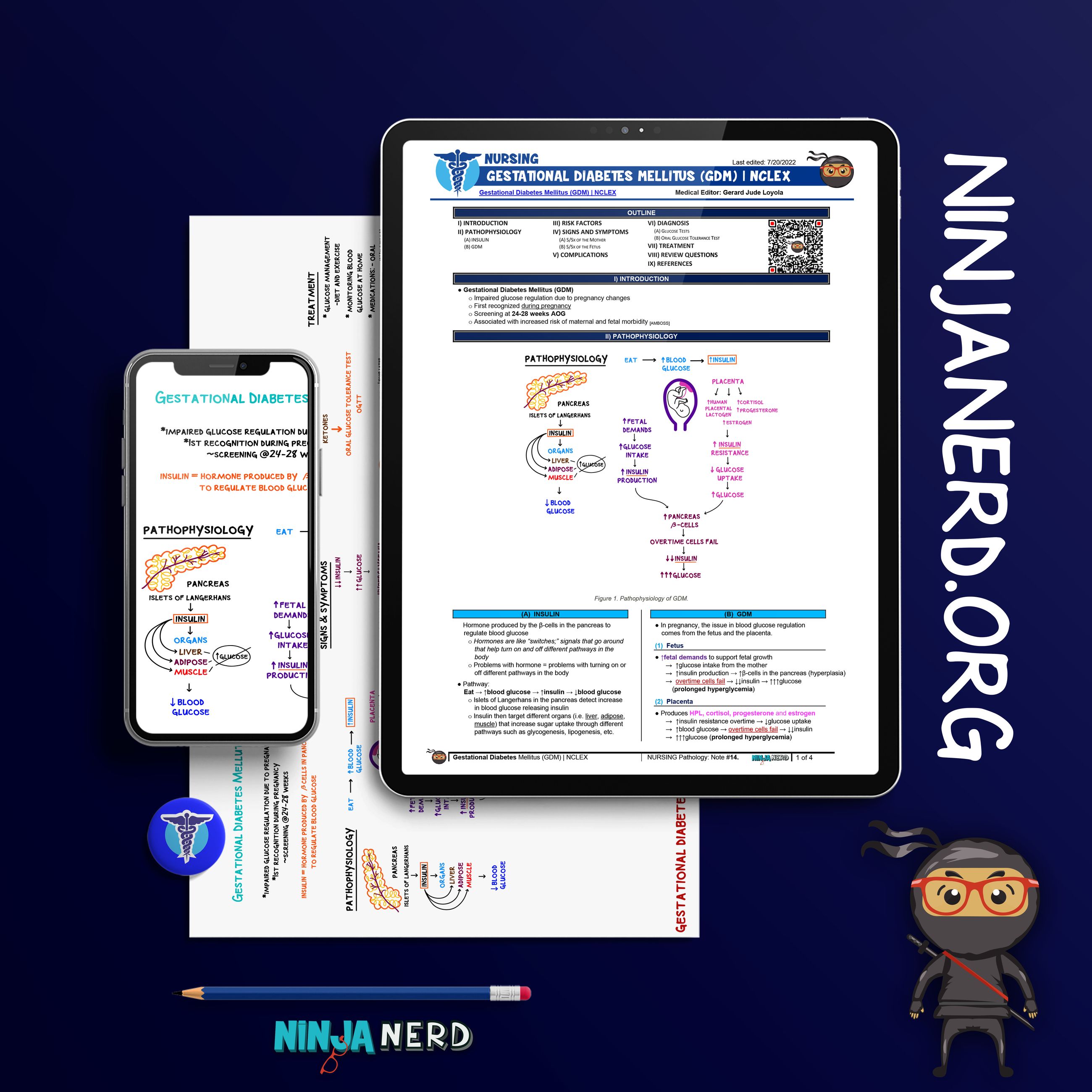 Gestational Diabetes Mellitus (GDM) | NCLEX - Notes - NinjaNerd Medicine